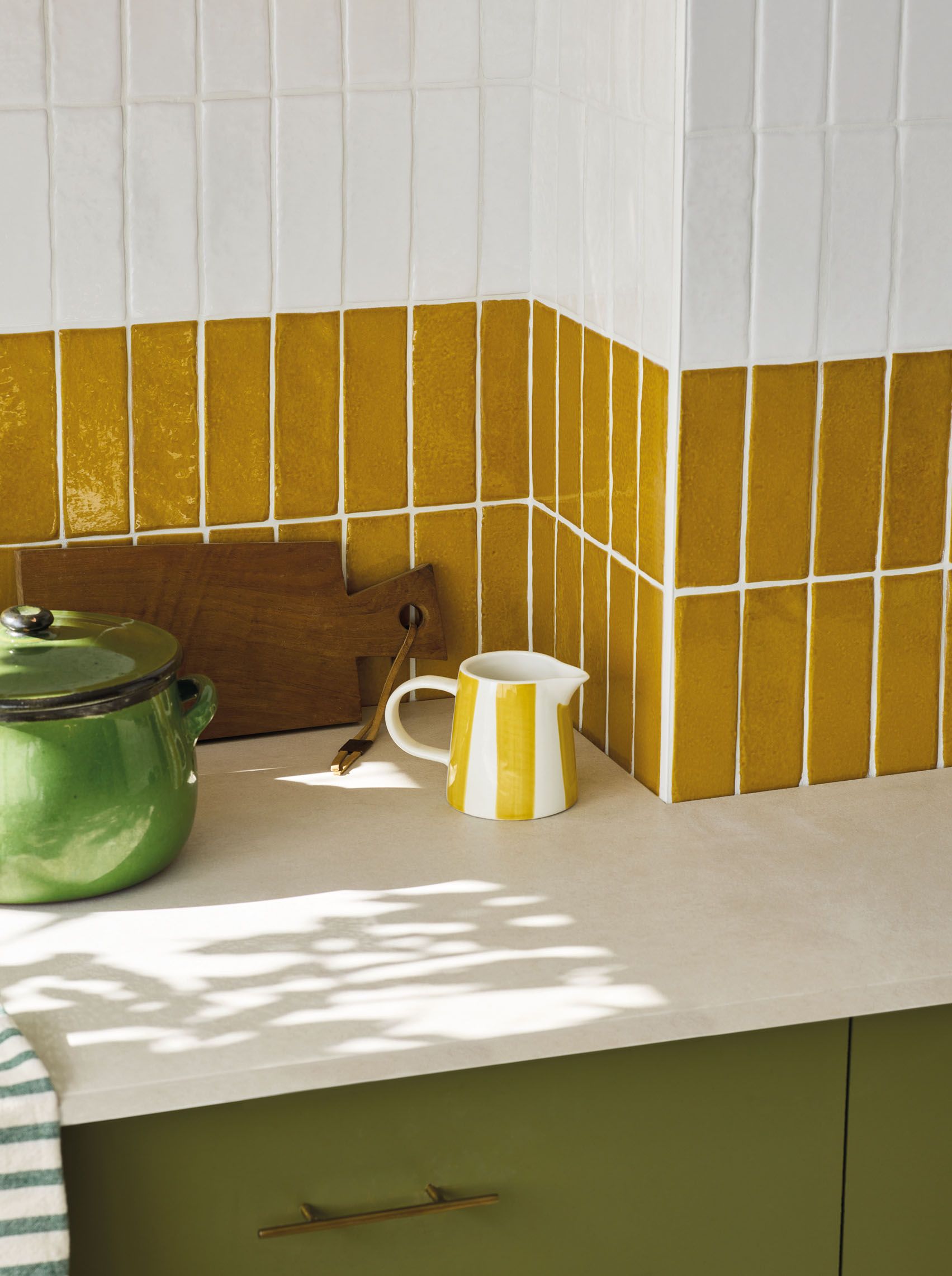 Monterey Mustard 5x15 | Yellow Glazed Metro Wall Tile