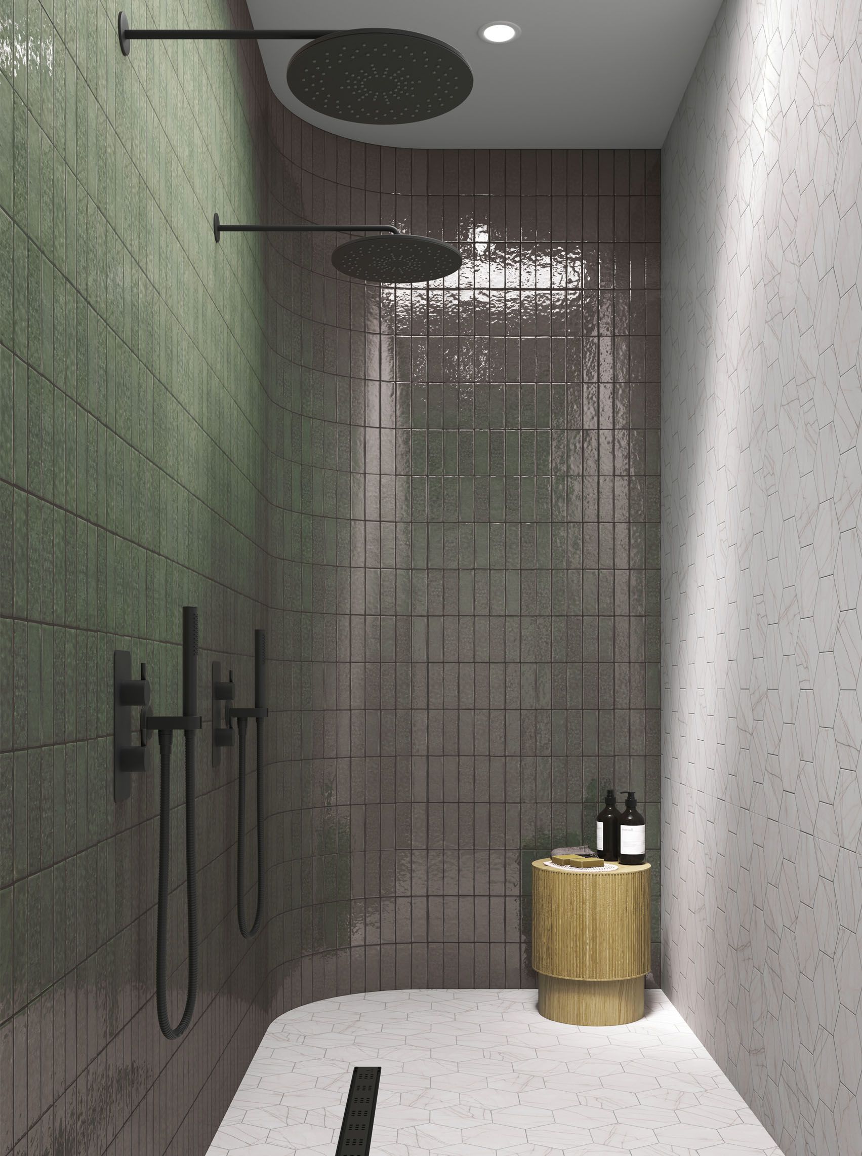 Monterey Seaweed 5x15 | Green Glazed Metro Wall Tile