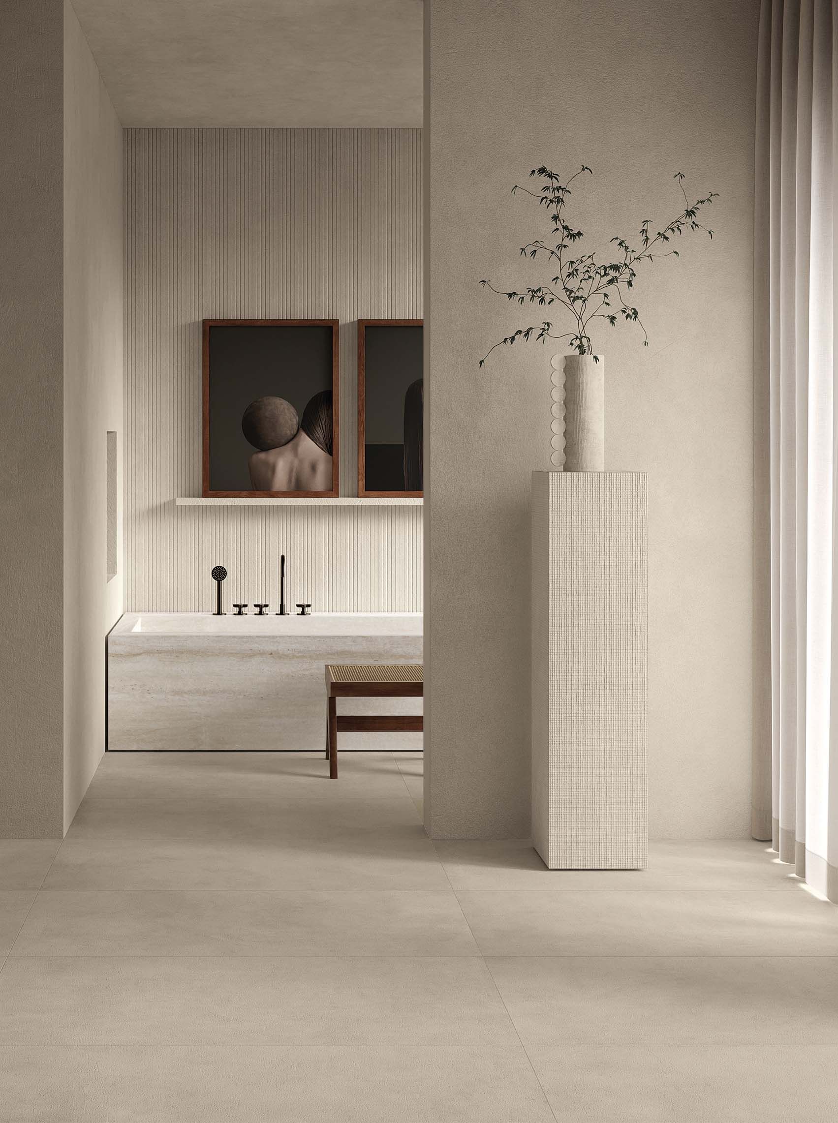 Porticato Crema 60x120 - 6mm | Plaster Effect Porcelain Tile