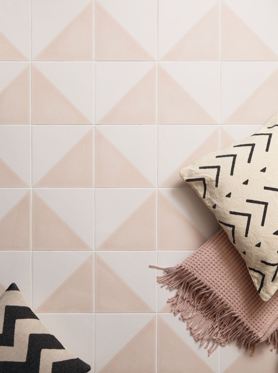 Semaphore Celeste 20x20cm | Pink Patterned Porcelain Tile