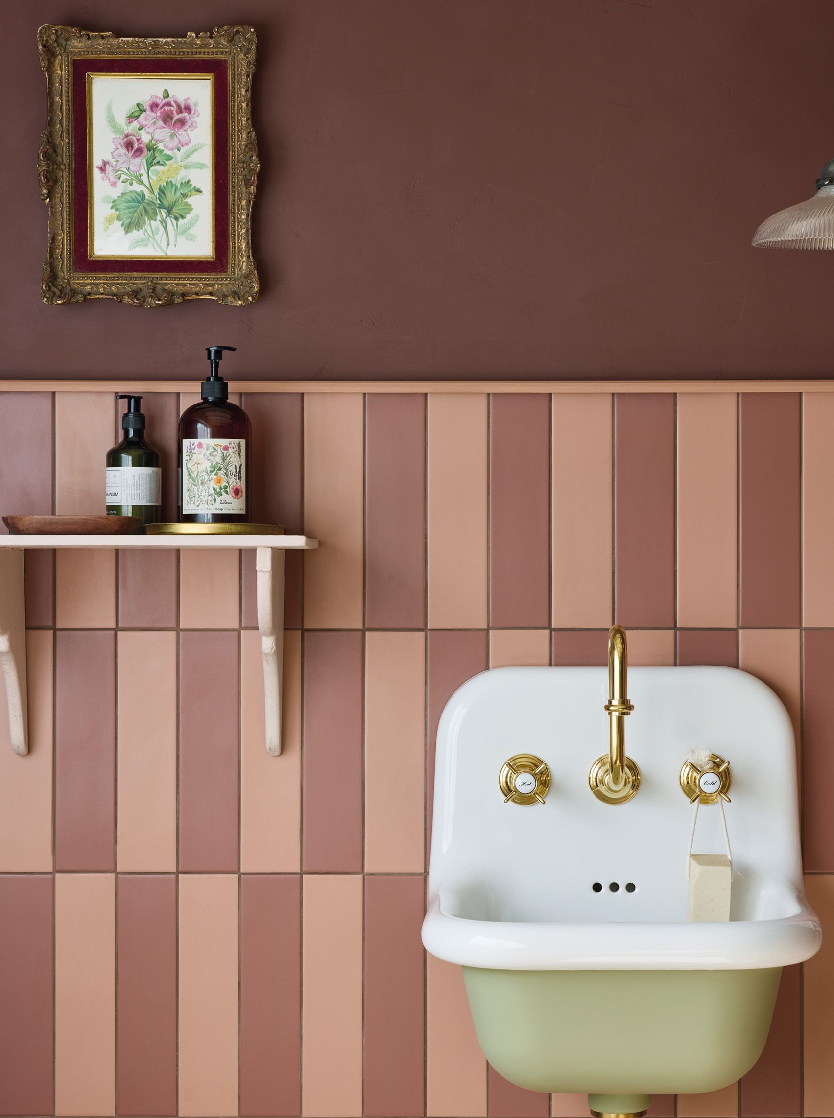 Smithfield Swan Neck Wall Mounted 3 Hole Basin Mixer - Natural Brass