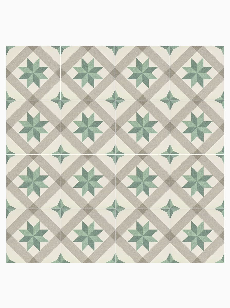 Vaporetto Rialto Grass 25x25cm | Green Patterned Porcelain Tile