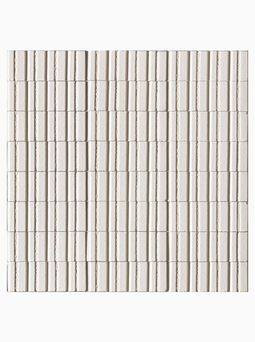 West Ridge Clark Ridged 7.5x20cm | White Pitted Brick Wall Tile