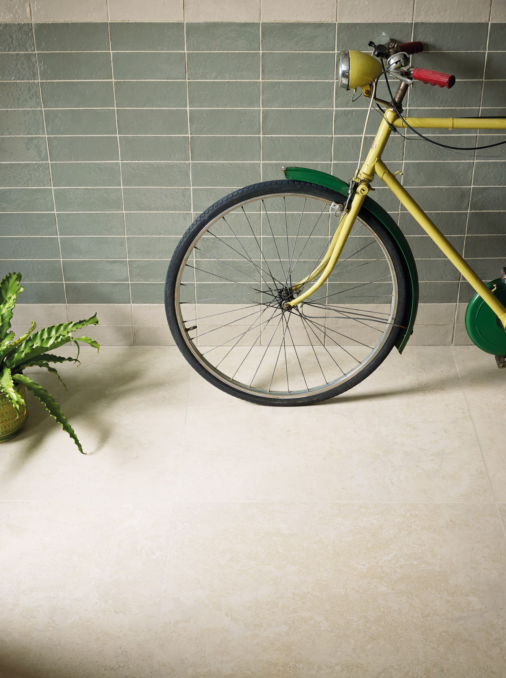 West Ridge Adams 7.5x20cm | Khaki Green Pitted Brick Wall Tile