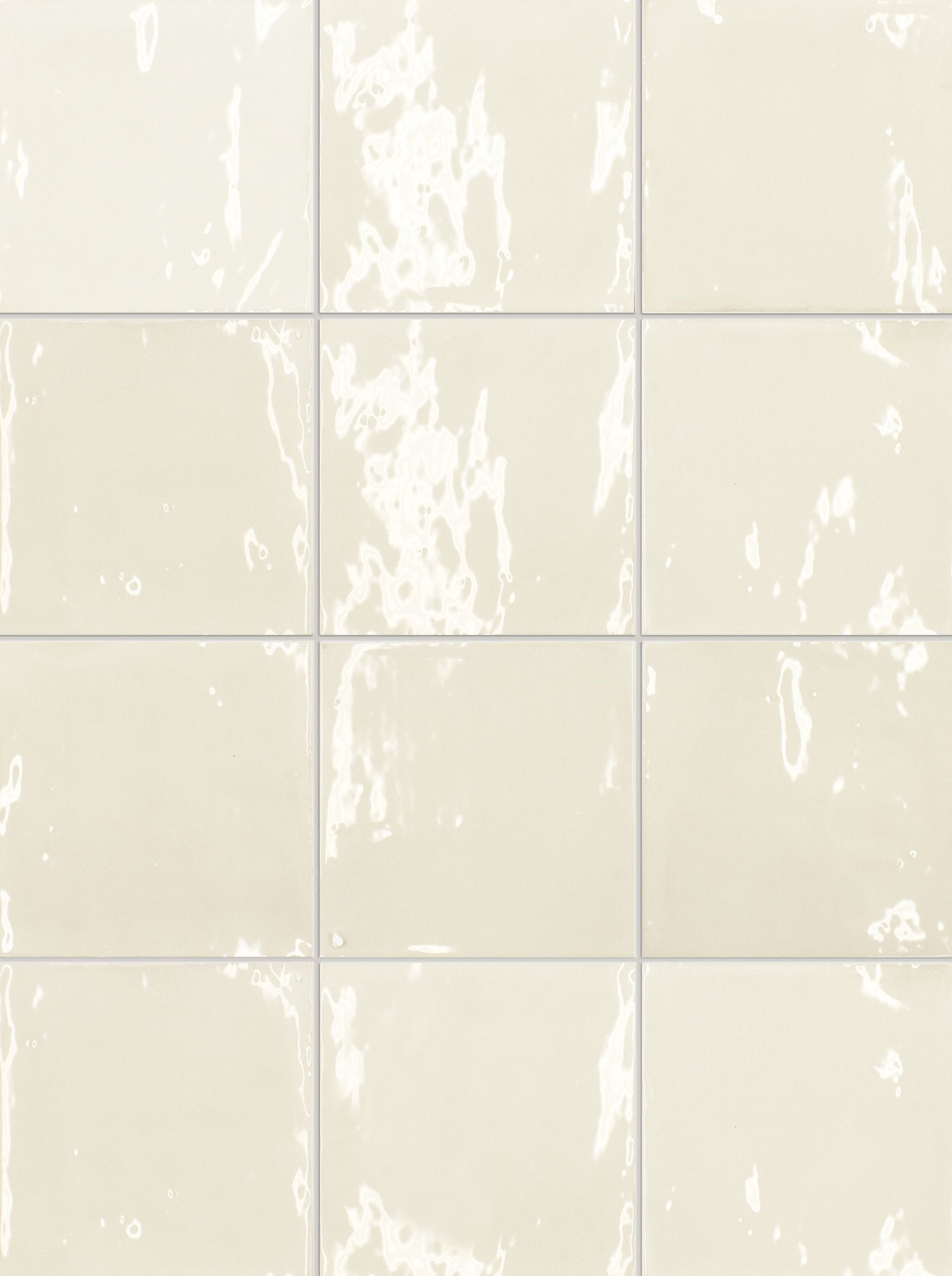 Fellini Crema Gloss Square 12.5x12.5cm | Off White Zellige Style Wall Tile