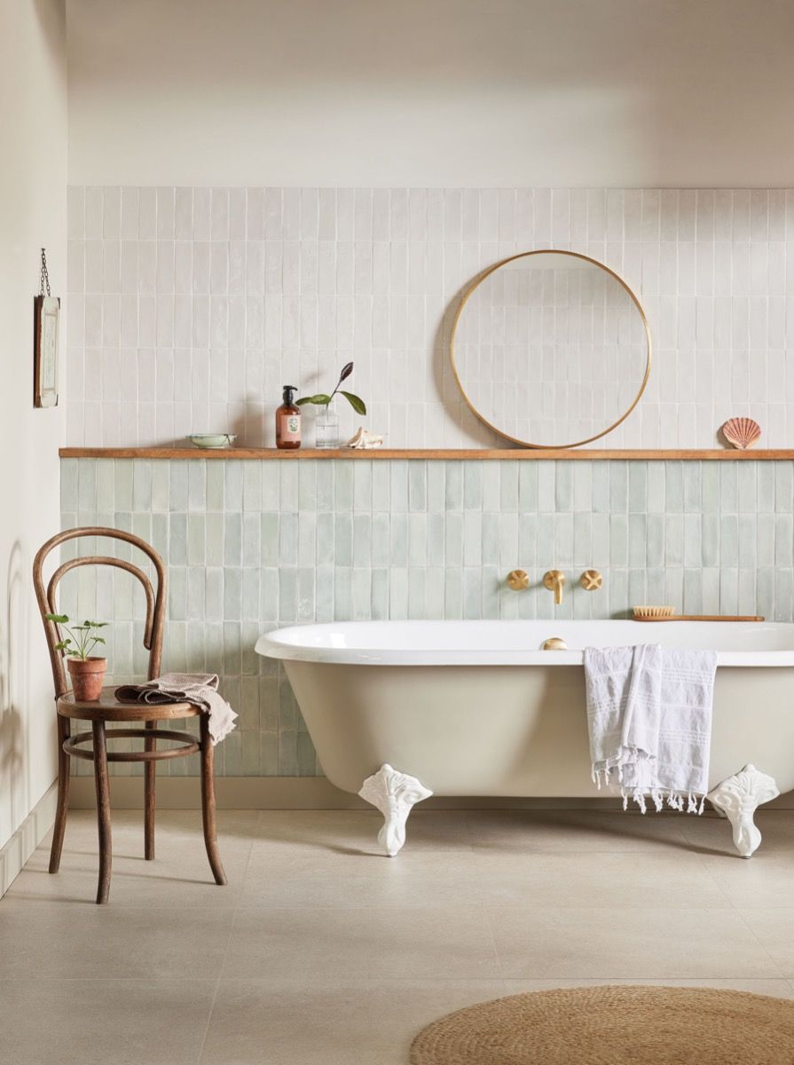 Fellini Oliva Gloss 5.2x16cm | Green Zellige Style Wall Tile