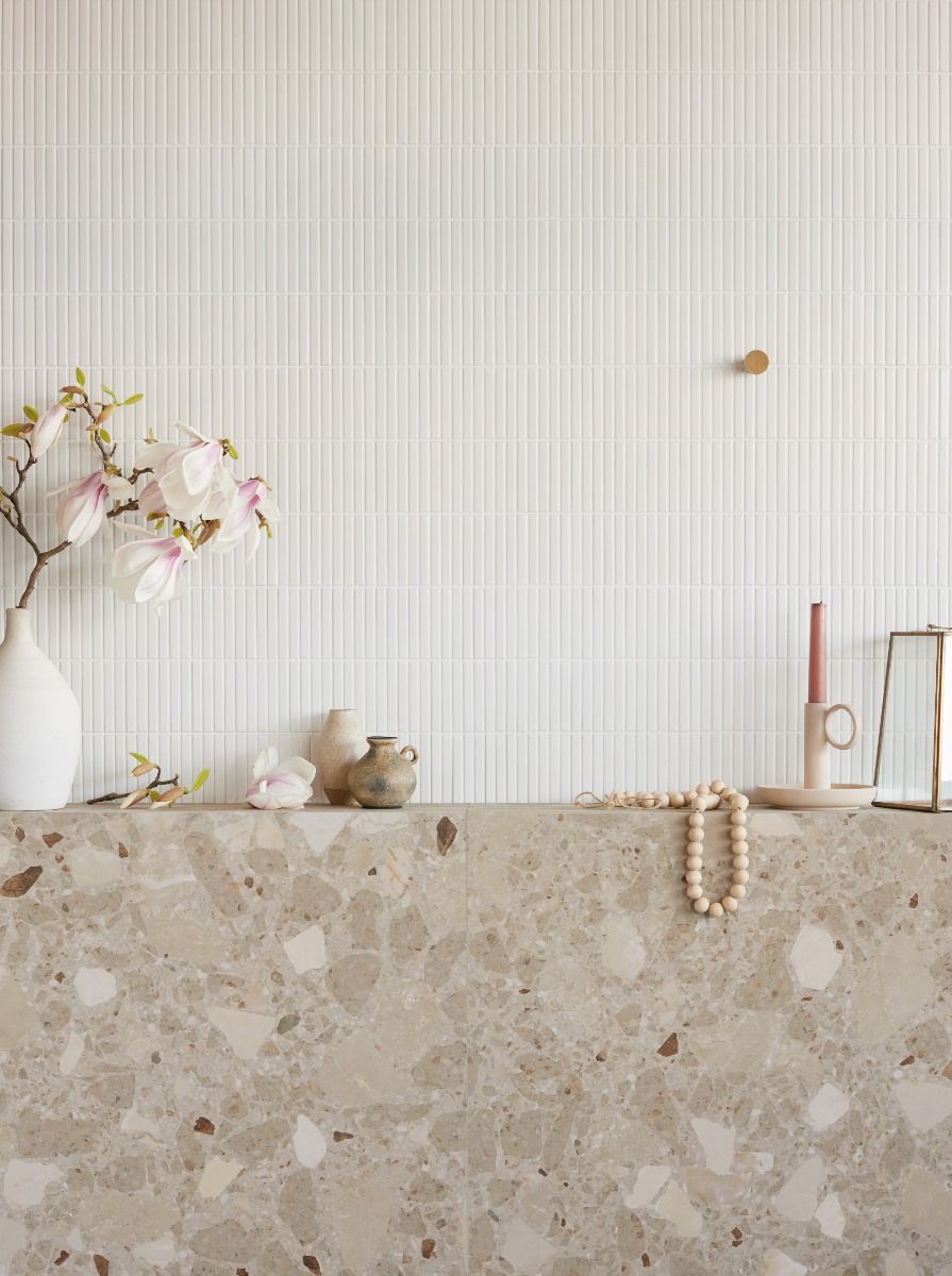 Katakana Small Matt | White Kit Kat Mosaic Wall Tile