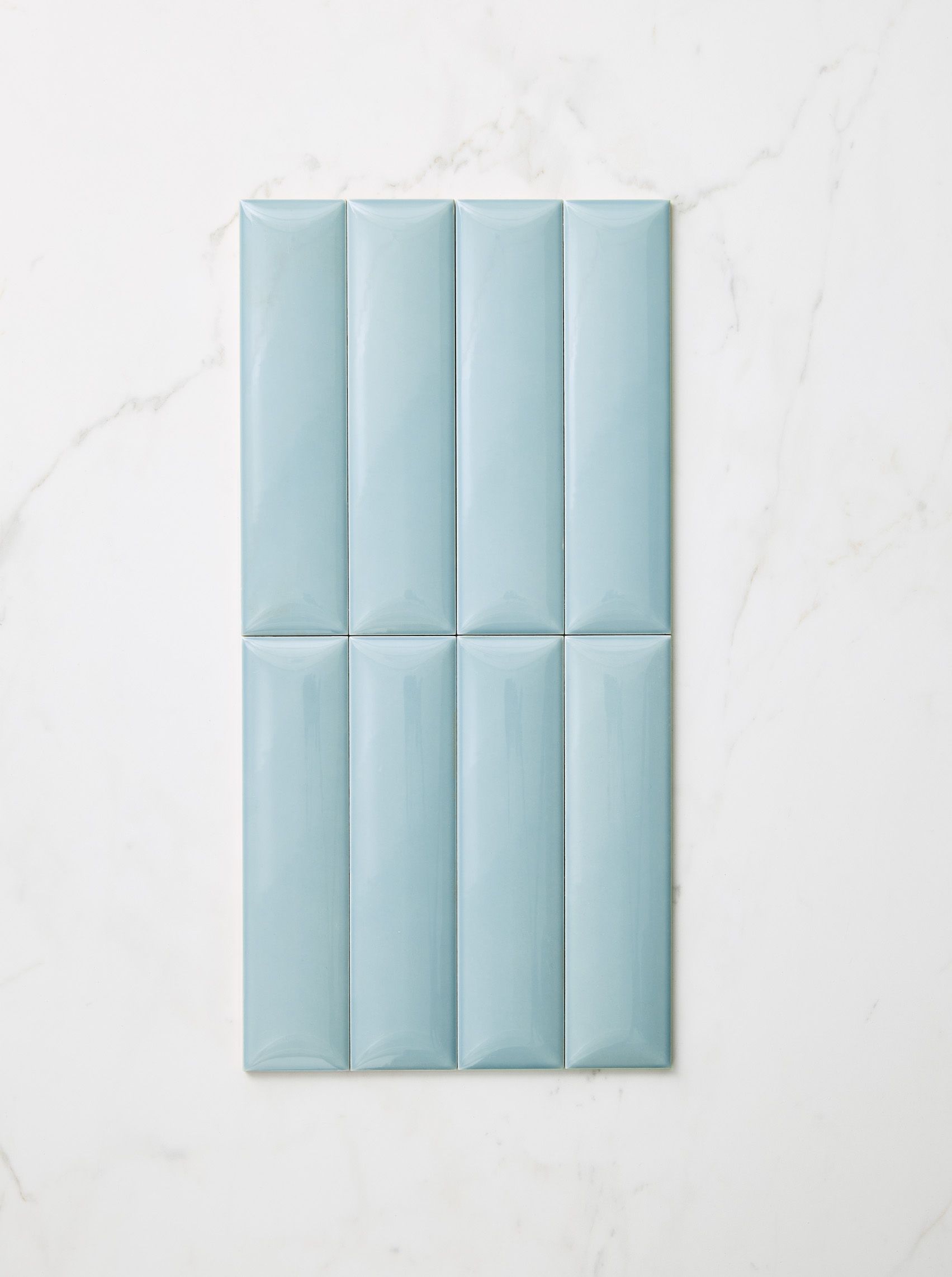 light blue fluted tile