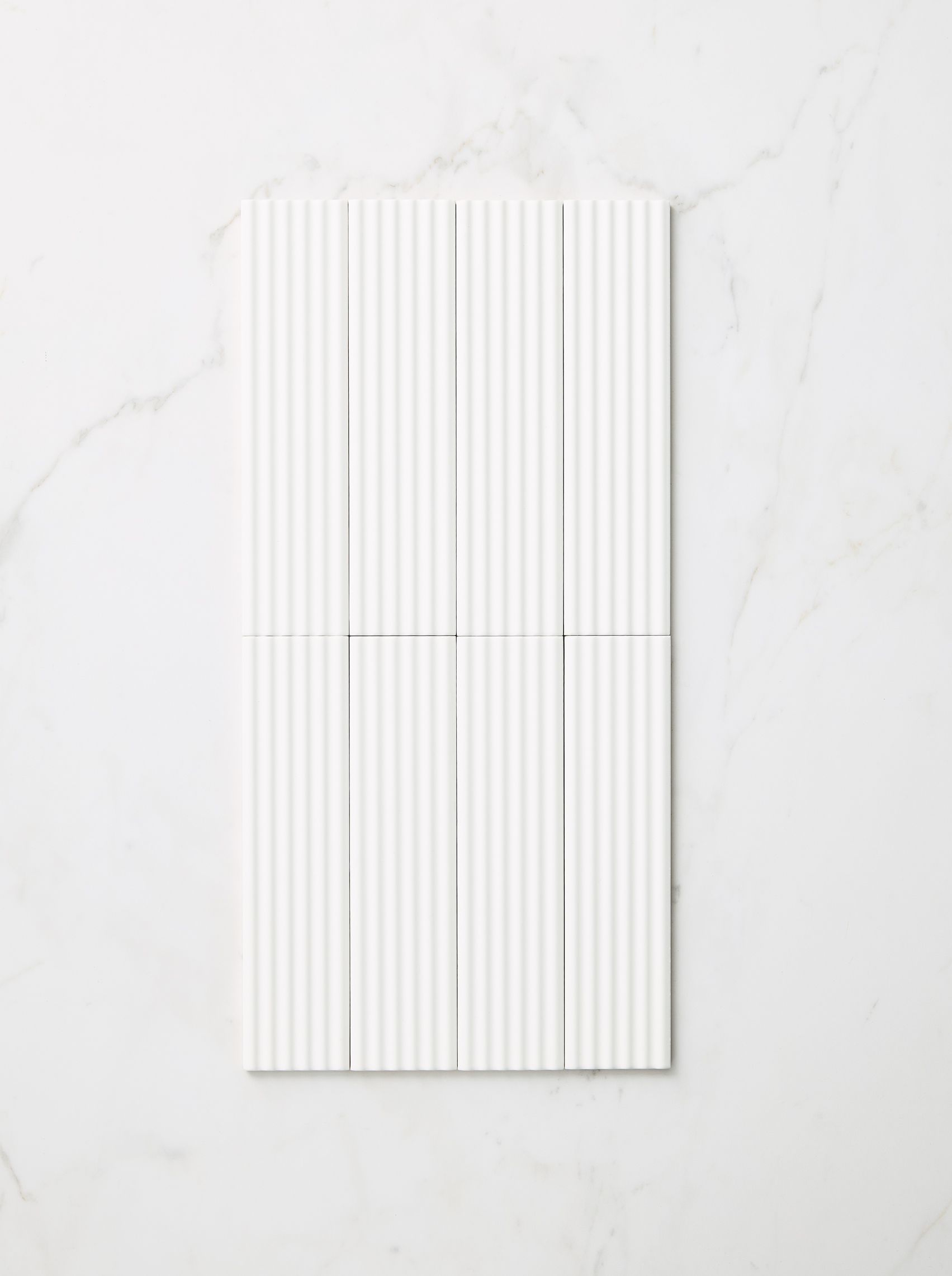 Corrugation White Matt | Glazed Brick Wall Tile