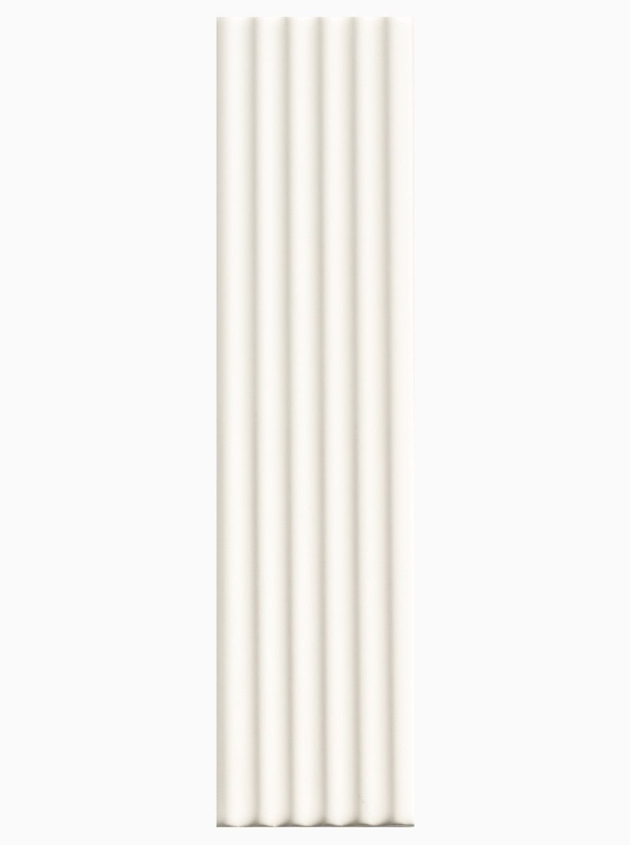 Corrugation White Matt Ripple | Glazed Fluted Wall Tile