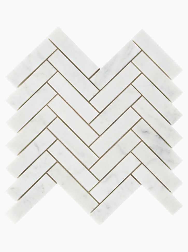 Brookhaven Herringbone| Claybrook | Marble Mosaic Wall and Floor Tile